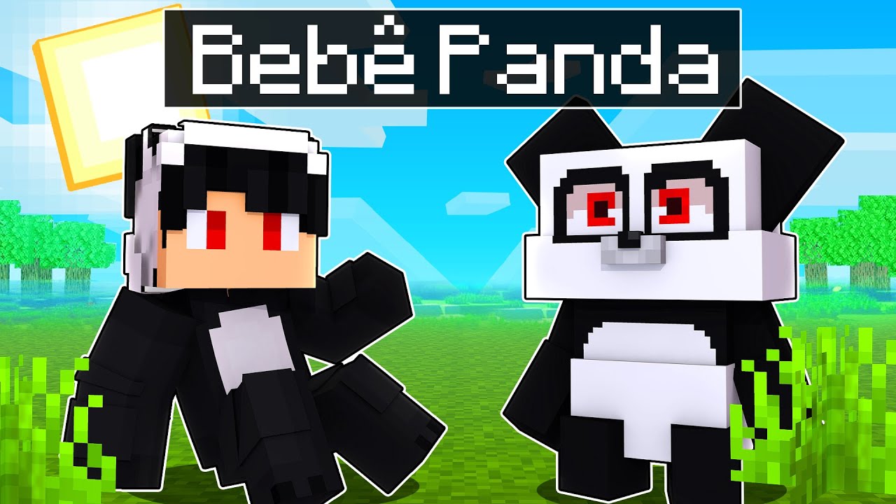 NASCI como um BEBÊ PANDA no Minecraft - YouTube