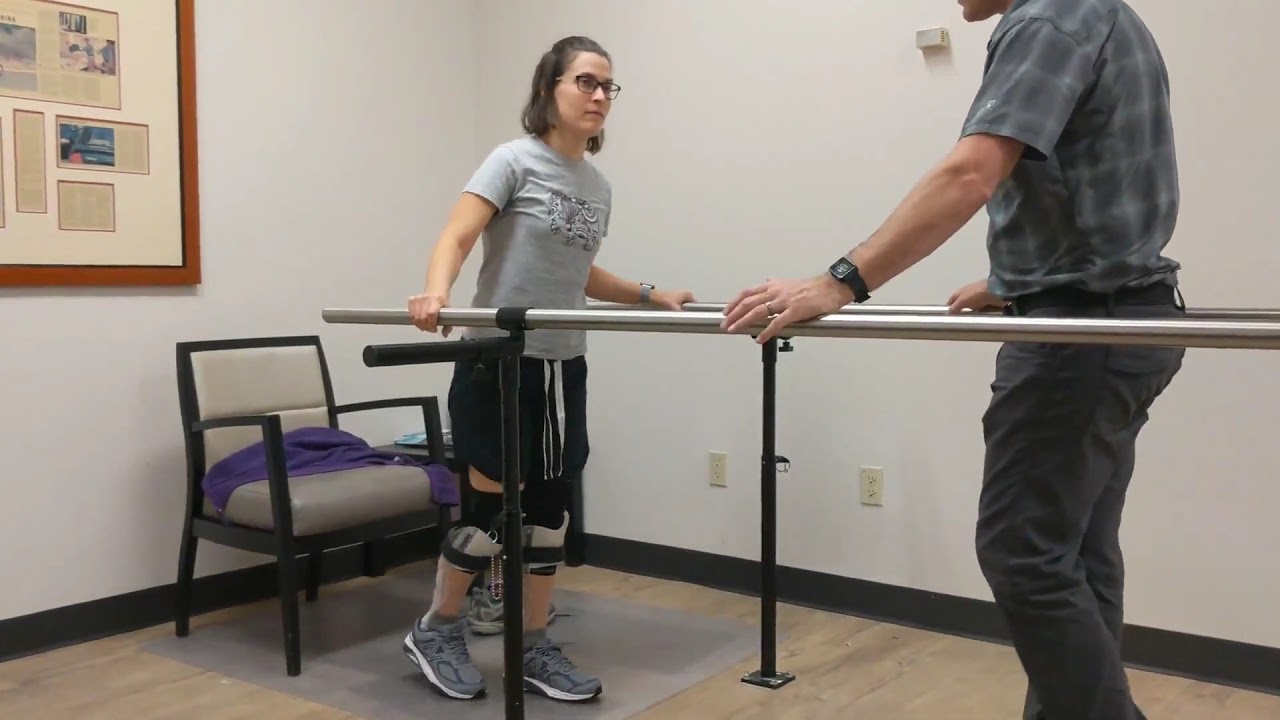 First steps in ExoSym test device with cerebral palsy - YouTube