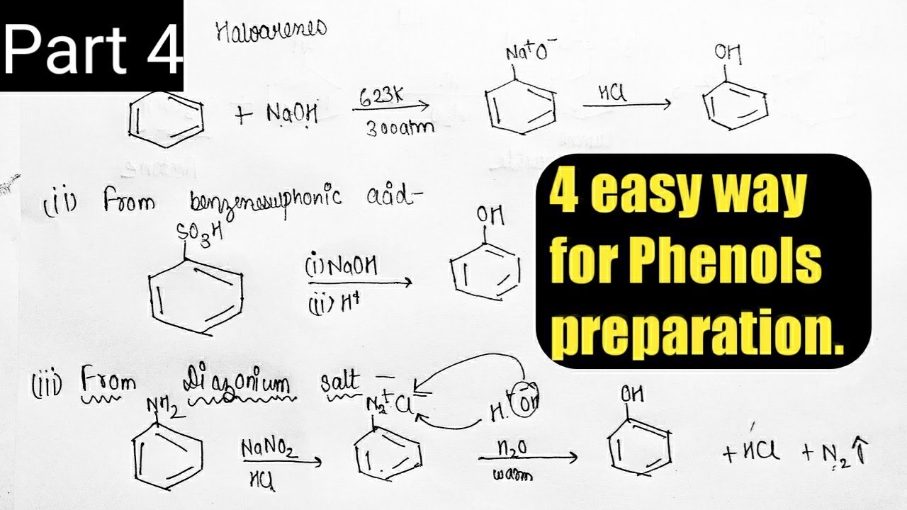 Class 12 chemistry chapter11|| Part 4|| Preparation of Phenols|| 4 easy ...