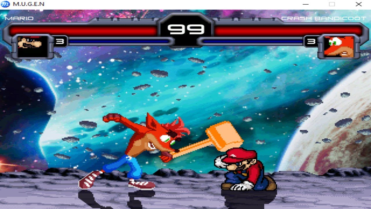 Super Mario vs Crash Bandicoot NOSTALGIA 90s EPIC FIGHT💎 Mugen Battle ...
