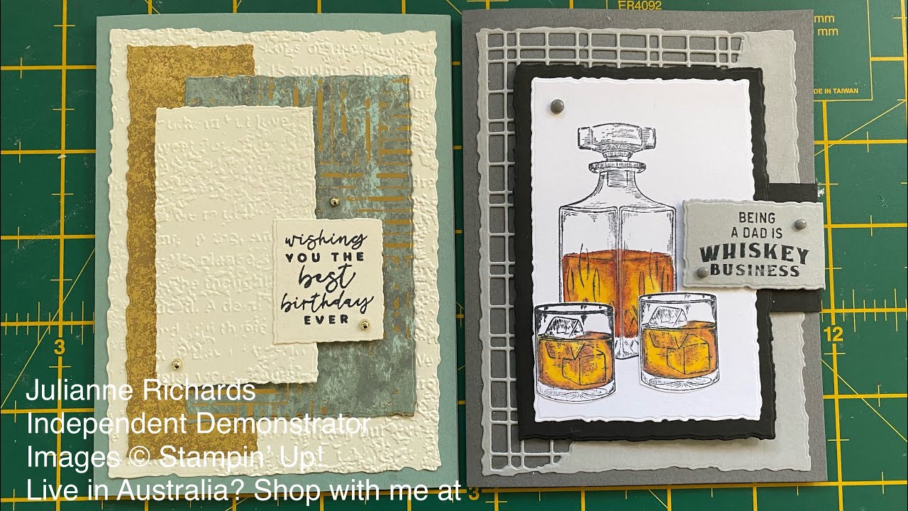 Two cards featuring the Deckled Rectangle Dies from Stampin Up ...