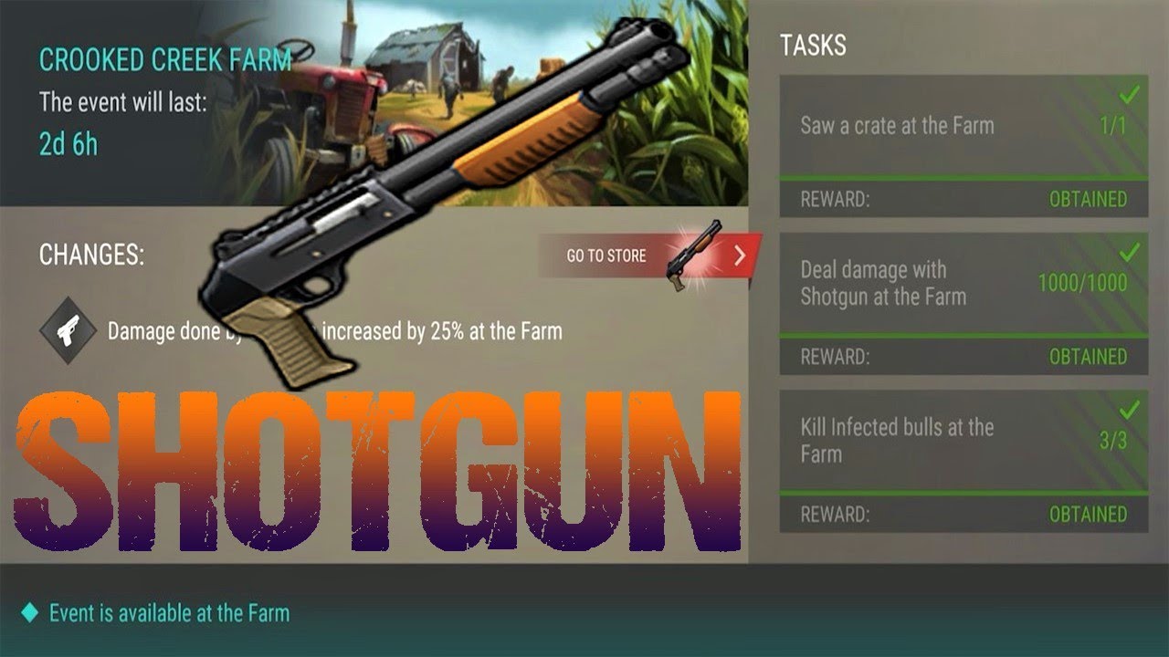 SHOTGUN IN ACTION - ALL TASKS FARM - LDOE - LAST DAY ON EARTH - YouTube