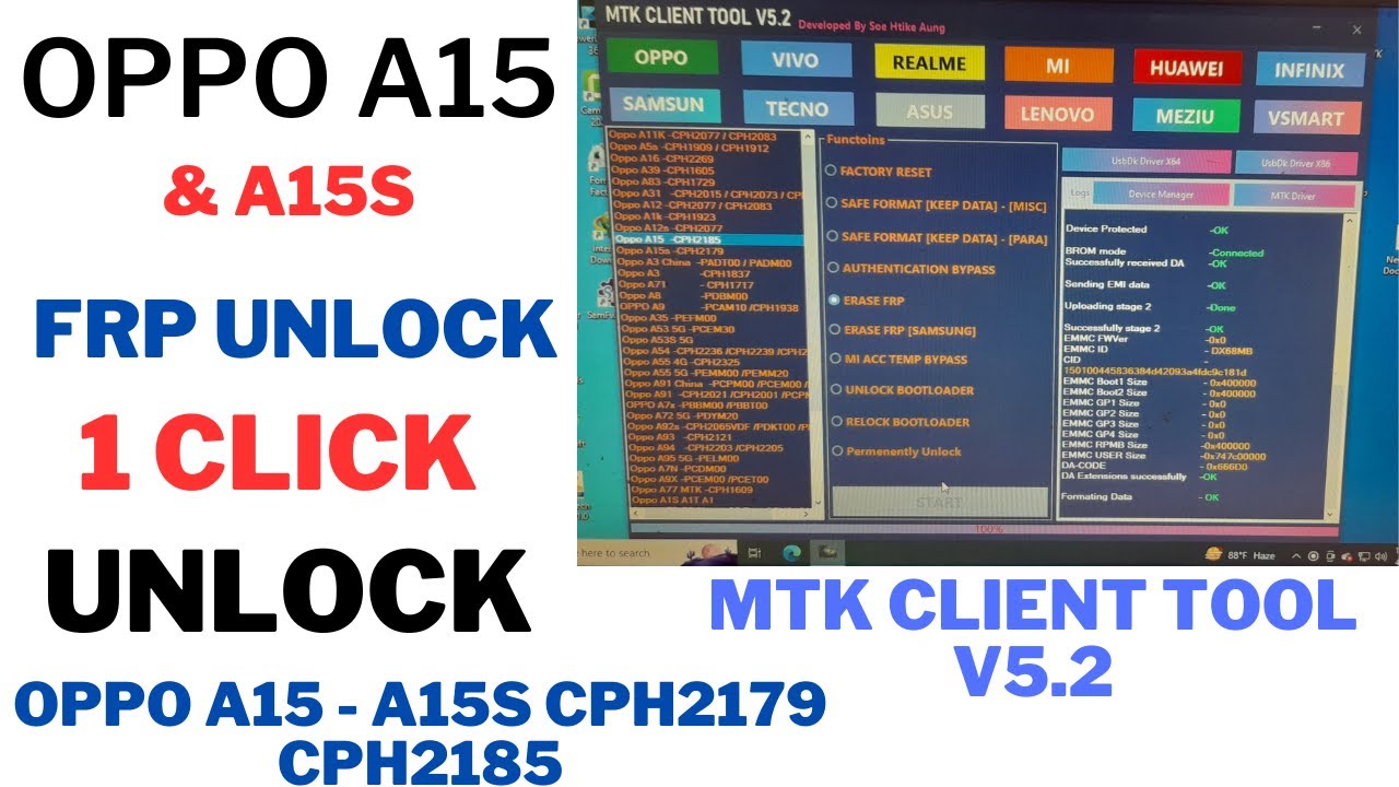 Oppo A15 - A15s CPH2179 CPH2185 Factory Reset + Erase Frp One Click By ...