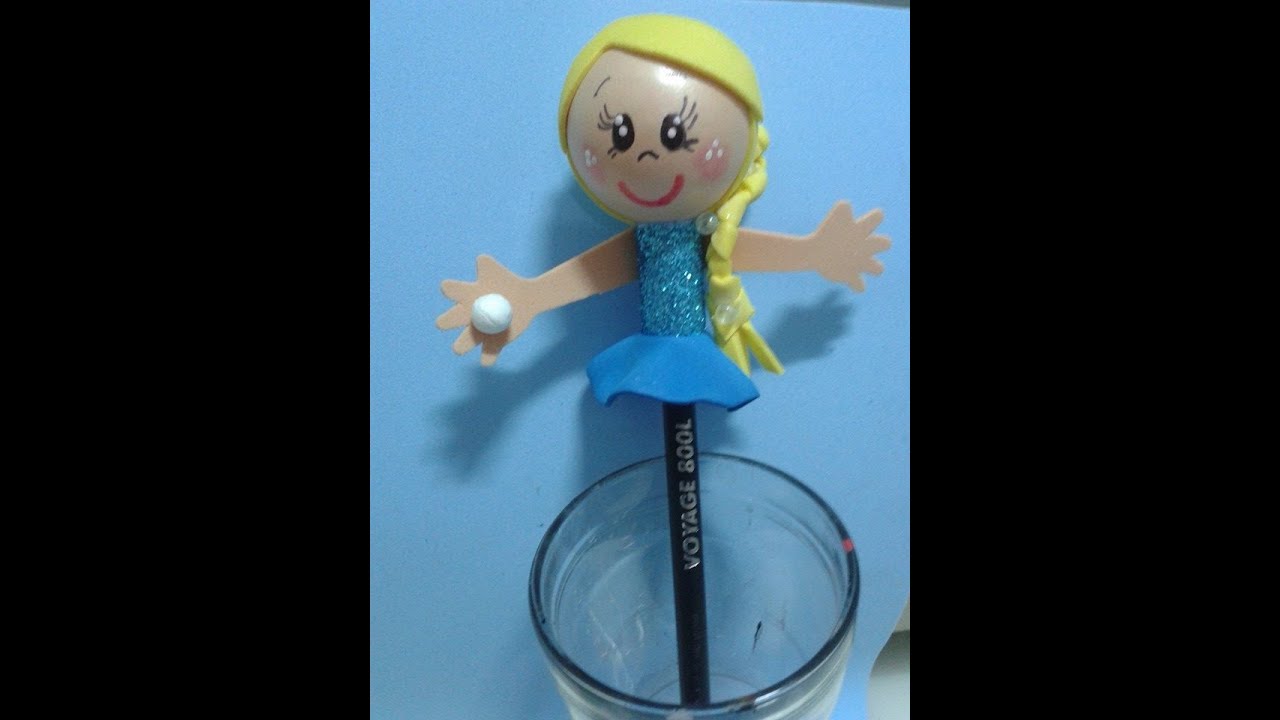 Como fazer Princesa Elsa em EVA PONTEIRA, Princesa Elsa en foami - YouTube