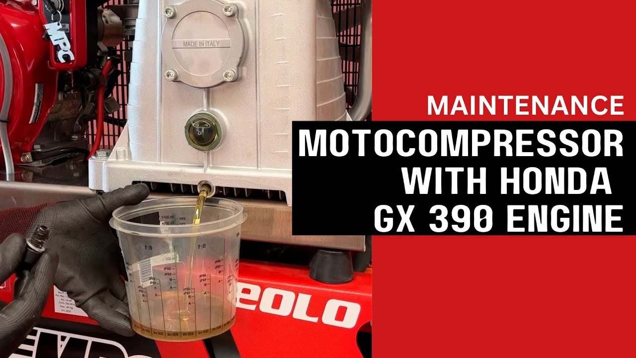 MAINTENANCE OF A MOTORCOMPRESSOR WITH HONDA GX 390 ENGINE - MPC - YouTube