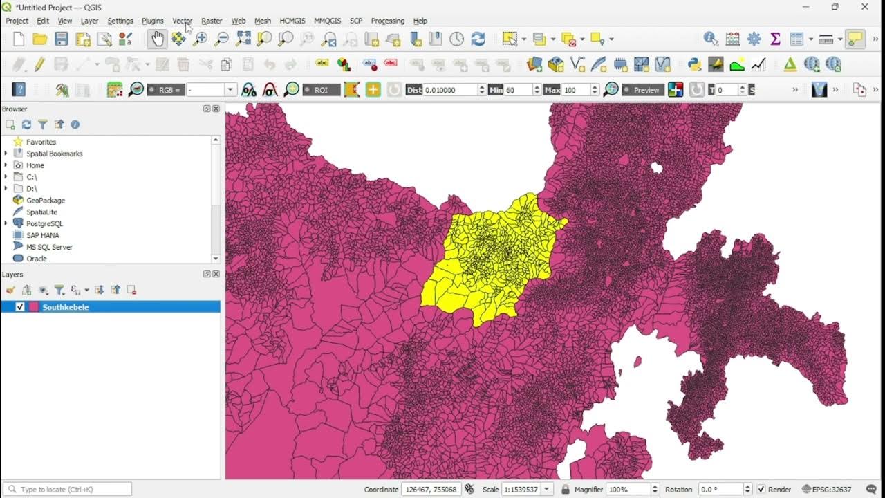Part 4 : Geoprocessing CLIP, & DISSOLVE and exploring attribute table of vector data in QGIS ...