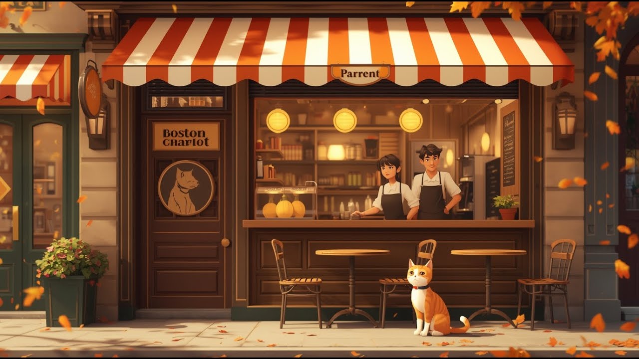 Cozy Autumn Café Ambience 🍁 Calm Coffee Shop Vibes for Studying & Focus ...