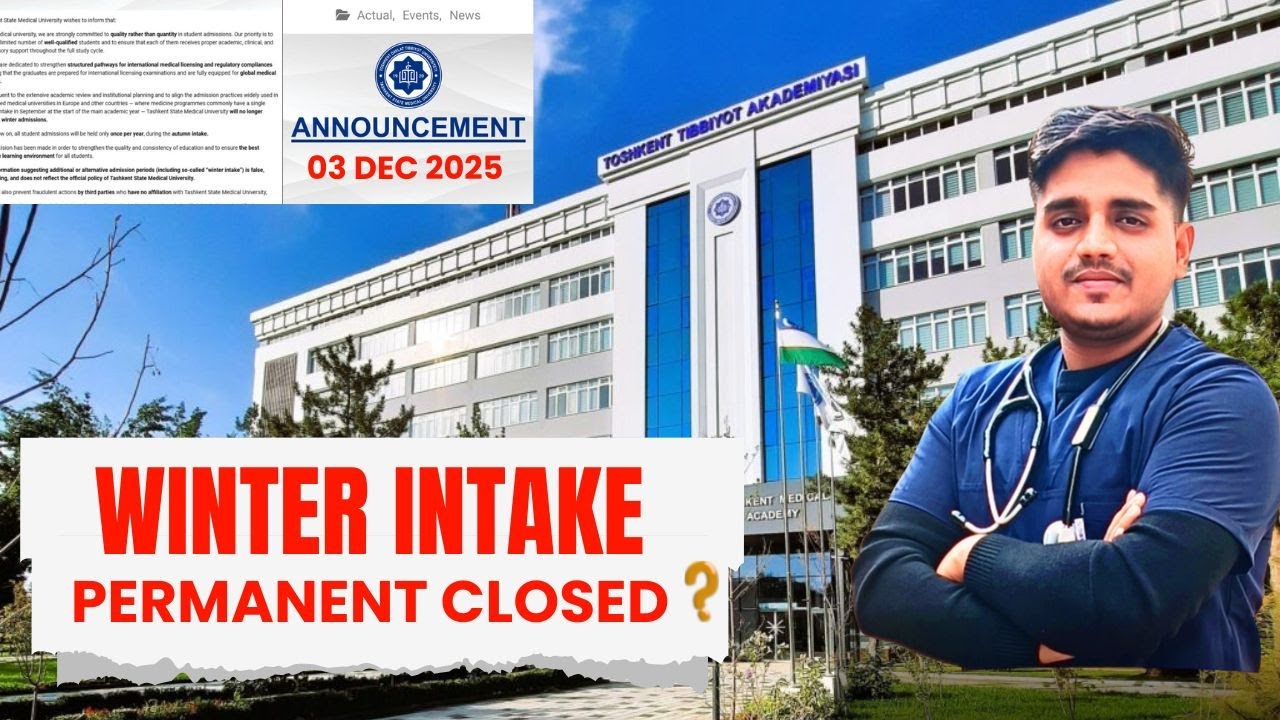 📢 MBBS in TSMU Winter intake Admission Closed | Samarkand Overcrowding ...