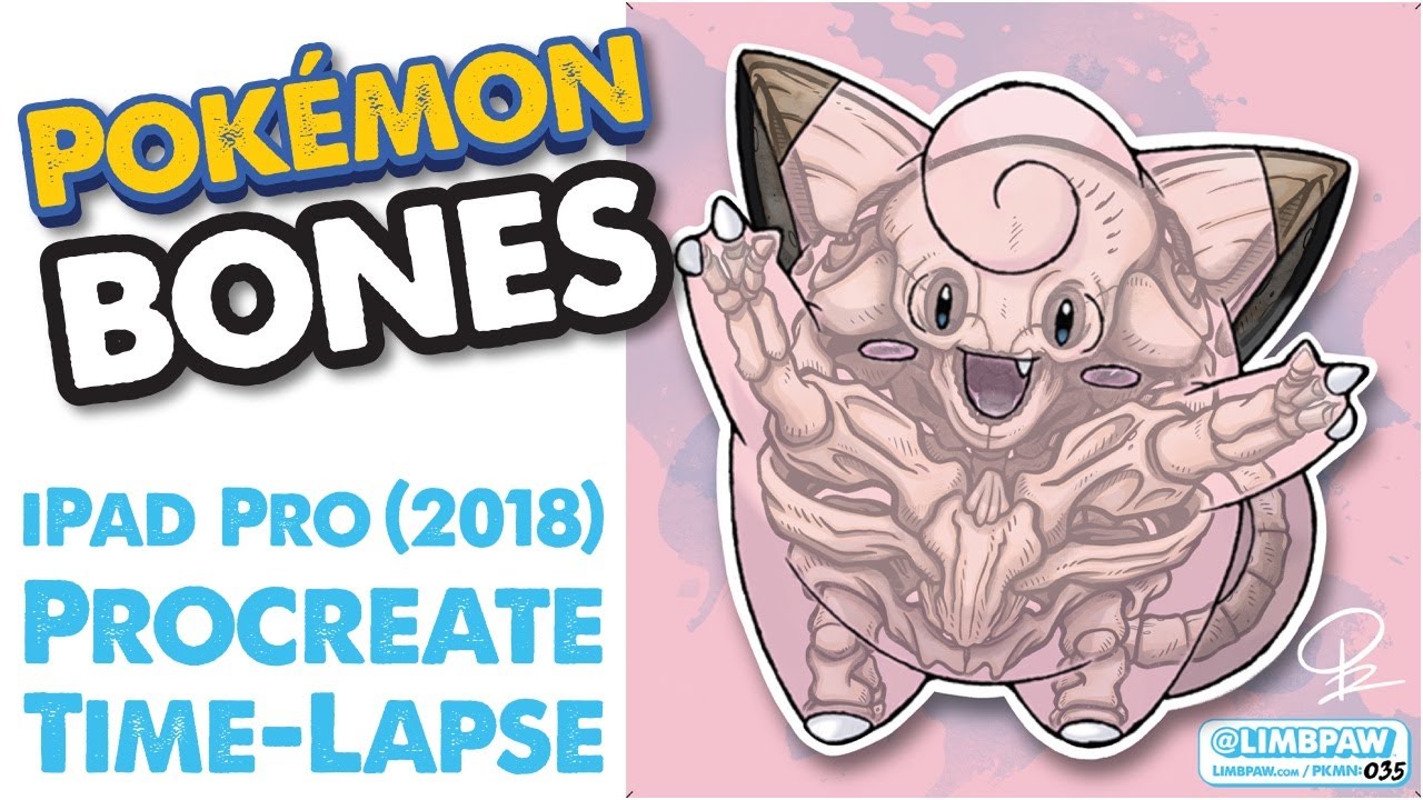 Clefairy Pokémon Skeleton - Gotta Draw 'Em All - PKMN 035 - YouTube