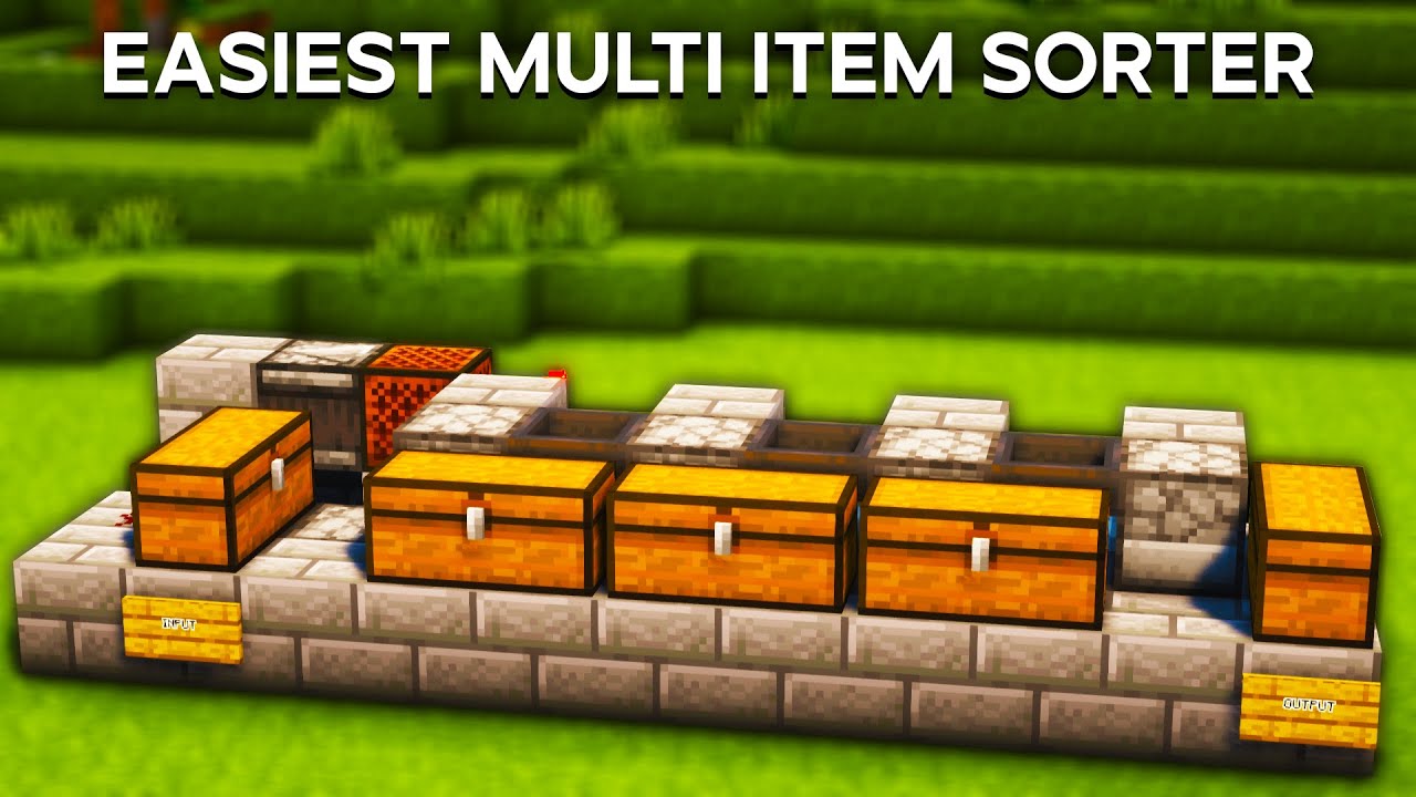 Minecraft Full Automatic Multi Item Sorter 1.19 - Stackable ! - YouTube