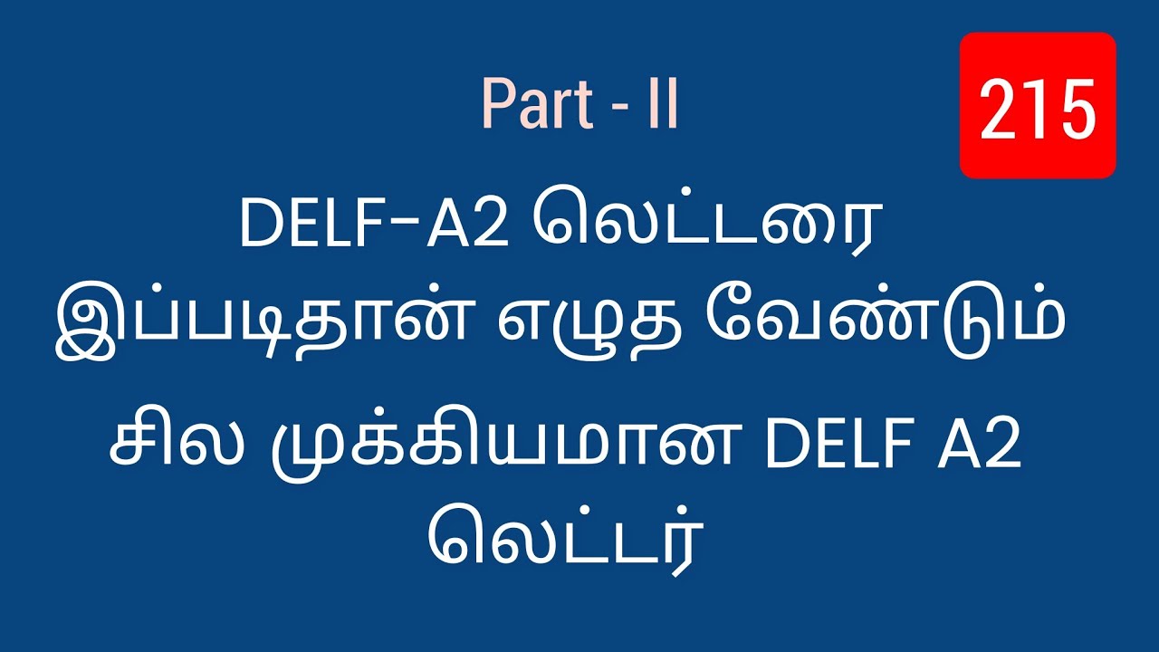Part-II | Collection of Very important DELF A2 letters - YouTube