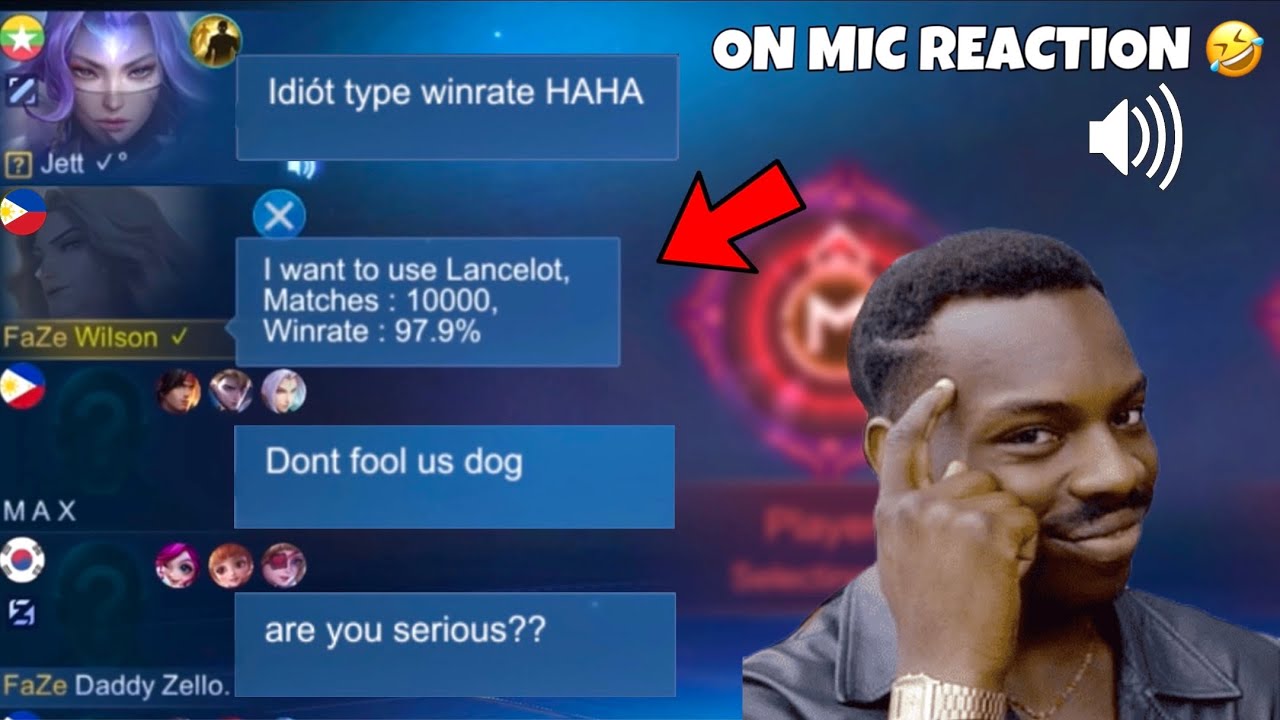 LANCELOT 10,000 MATCHES PRANK!! 🤣 | FAKE WINRATE PRANK ON MIC!! | THEIR ...