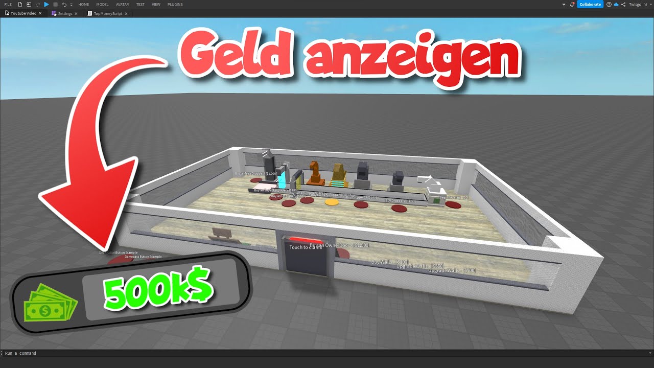 Cash GUI Anzeige erstellen #10 | Roblox Studio - YouTube