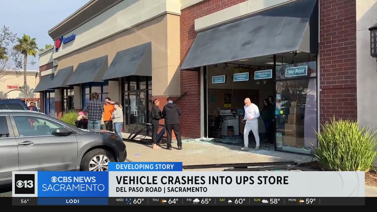 Vehicle crashes into Sacramento UPS store - YouTube