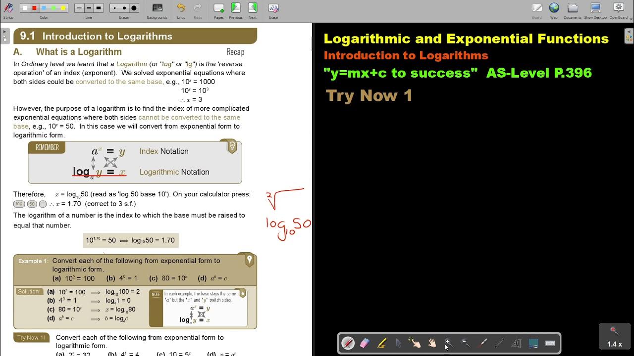 9 1 Introduction to Logarithms Part 1 - YouTube