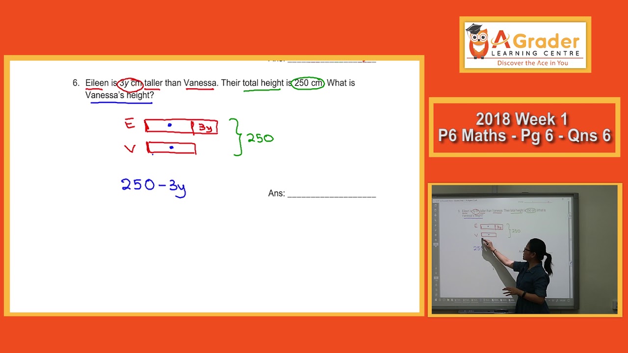 2018 - P6 Maths - Week 1 - Pg 6 - Qns 6 (Comparison - More than Model ...