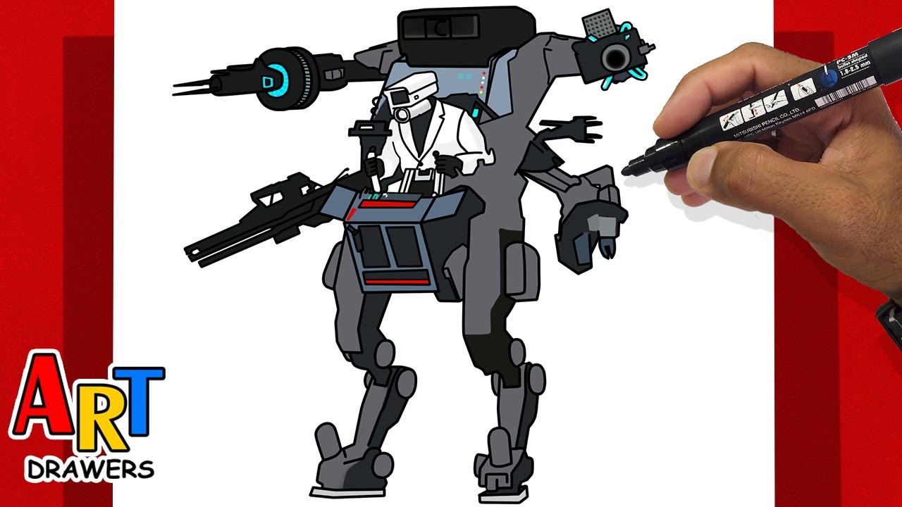 How To Draw ROBOT CAMERAMAN - Skibidi Toilet 80 - YouTube