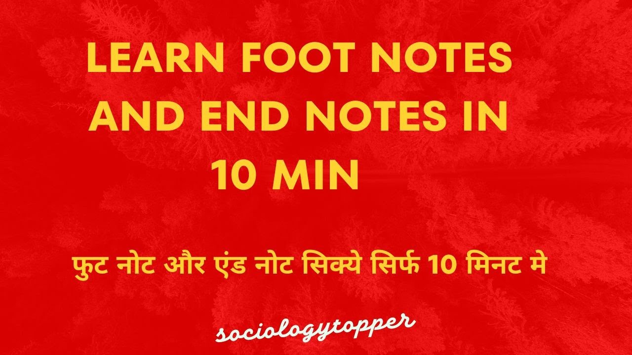 Learn Foot notes and End notes in 10 min #tutorialmsword #footnotes # ...
