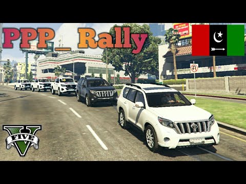 GTA 5 Pakistan | PPP Rally | Toyota LandCruiser Prado | Protocol | Game ...