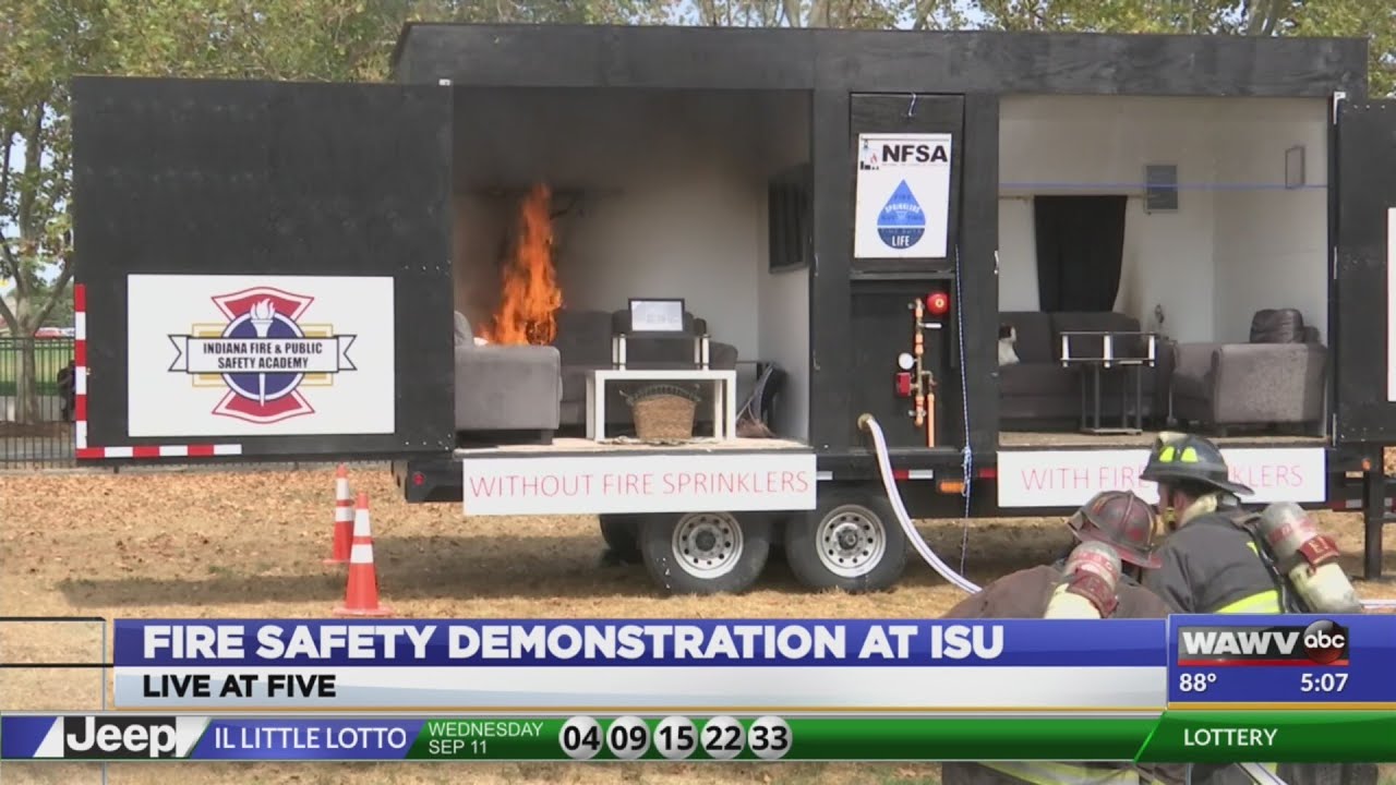 Fire safety demonstration held at ISU - YouTube