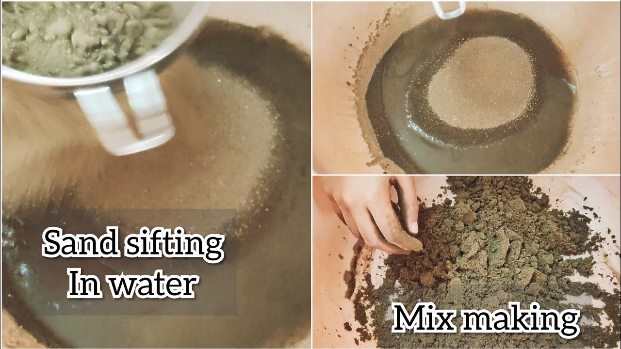Sand Sifting in Water and Mixing | Damp Sand Play #33 - YouTube