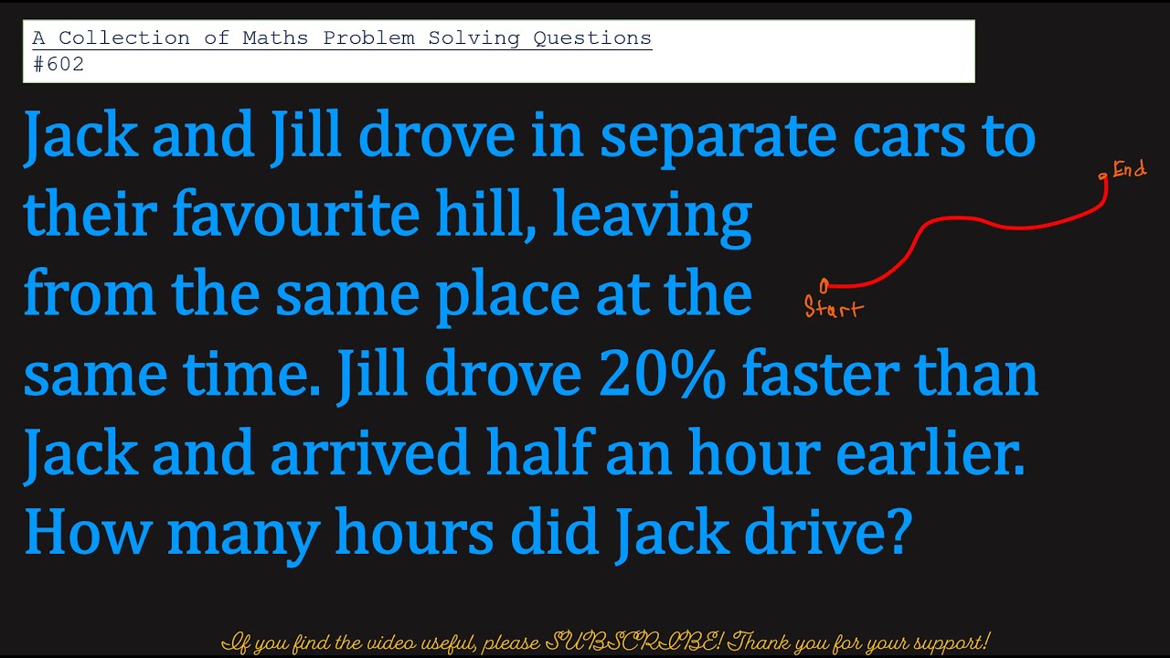 A Collection of Maths Problem Solving Questions #602 (Speed | Distance ...