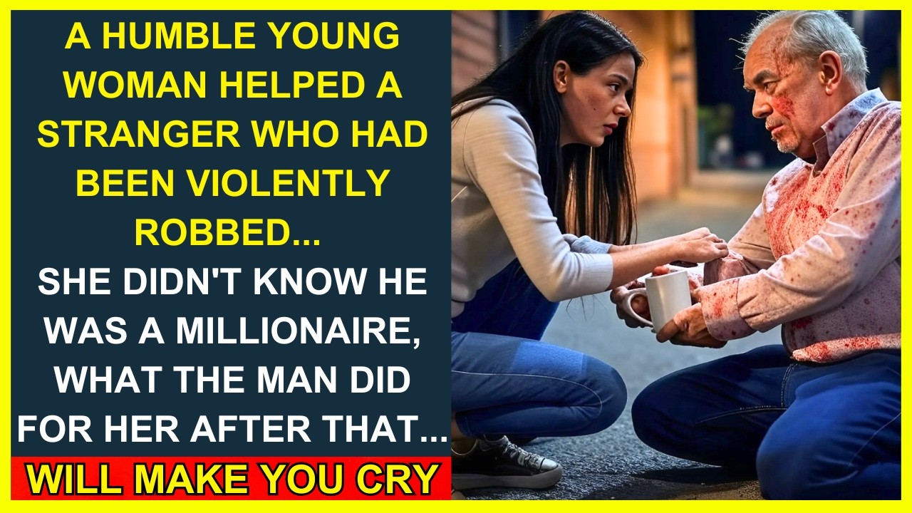 A YOUNG WOMAN HELPED A STRANGER WHO HAD BEEN VIOLENTLY ROBBED.. SHE ...
