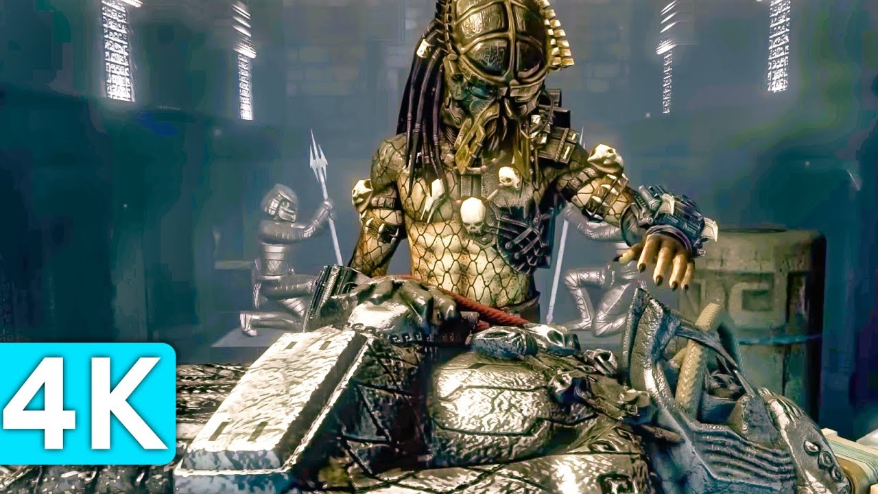 Predator Uncovers Ancient Armor Mask Scene 4K ULTRA HD - Aliens Vs ...