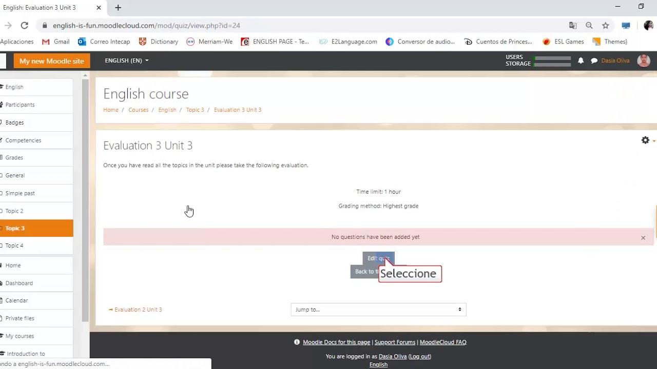 Cómo crear evaluaciones en moodlecloud - YouTube