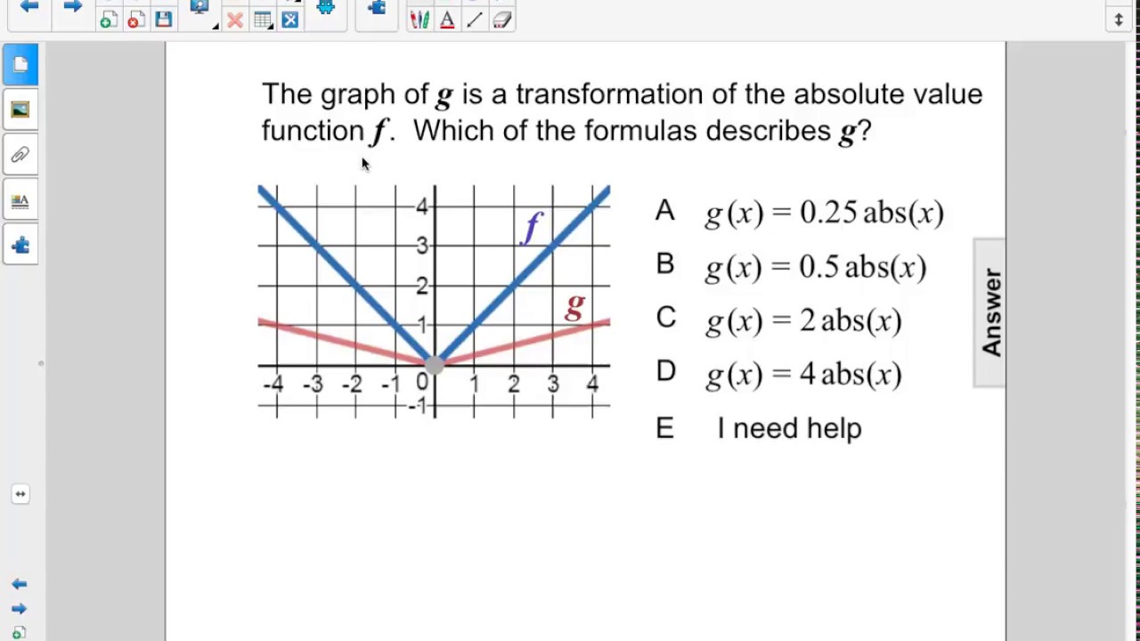Algebra I Non Linear Functions Transformations Pt 5 Q100 - YouTube