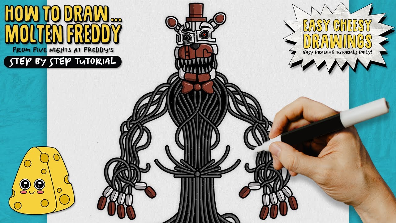 How to Draw MOLTEN FREDDY 😱🐻 (Five Nights at Freddy's) | Easy Step-By ...