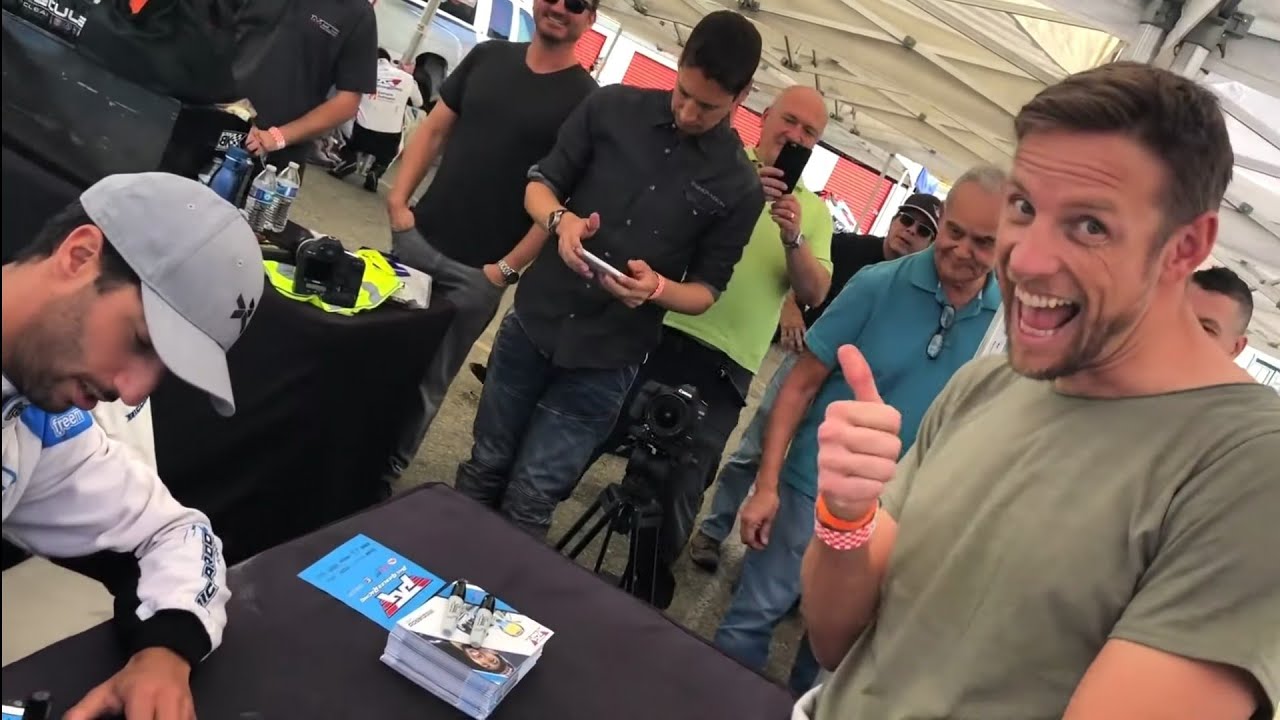 Button asks 'Ricky Bobby' for an autograph - YouTube