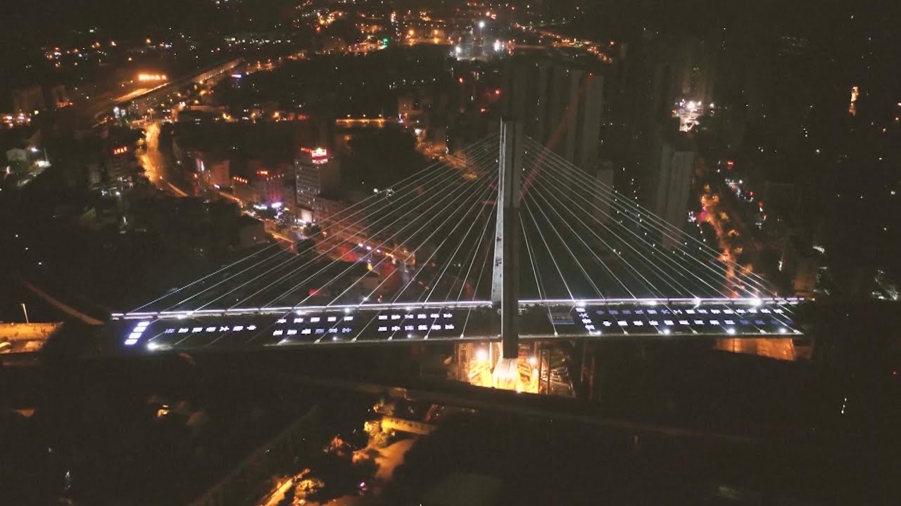 Complex bridge rotation completed in east China - YouTube