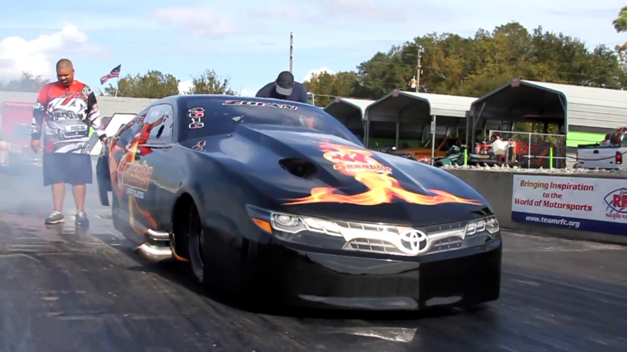 USA Import Record Pass 5.757 @ 246 Zoian Racing 2JZ powered Camry - YouTube