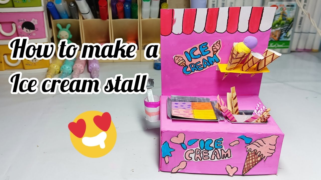 How to make a miniature ice cream stall / miniature craft / diy ...