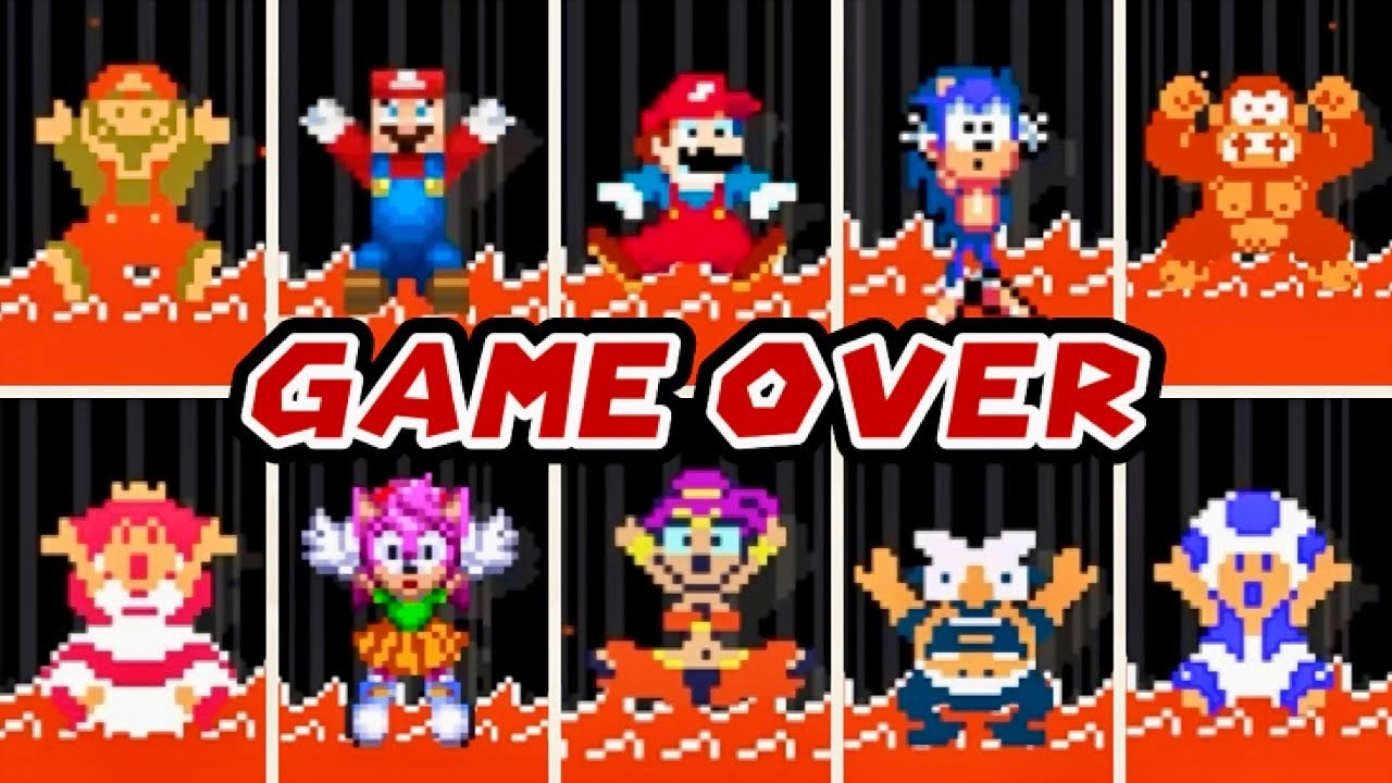 30 Characters Falling in LAVA - Super Mario Bros. Remastered HD - Vol ...