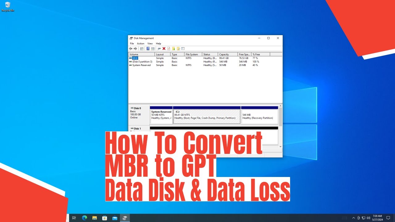 How To Convert MBR to GPT - YouTube