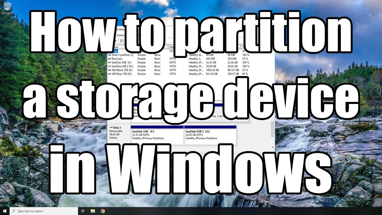 How to partition a storage device in Windows - YouTube