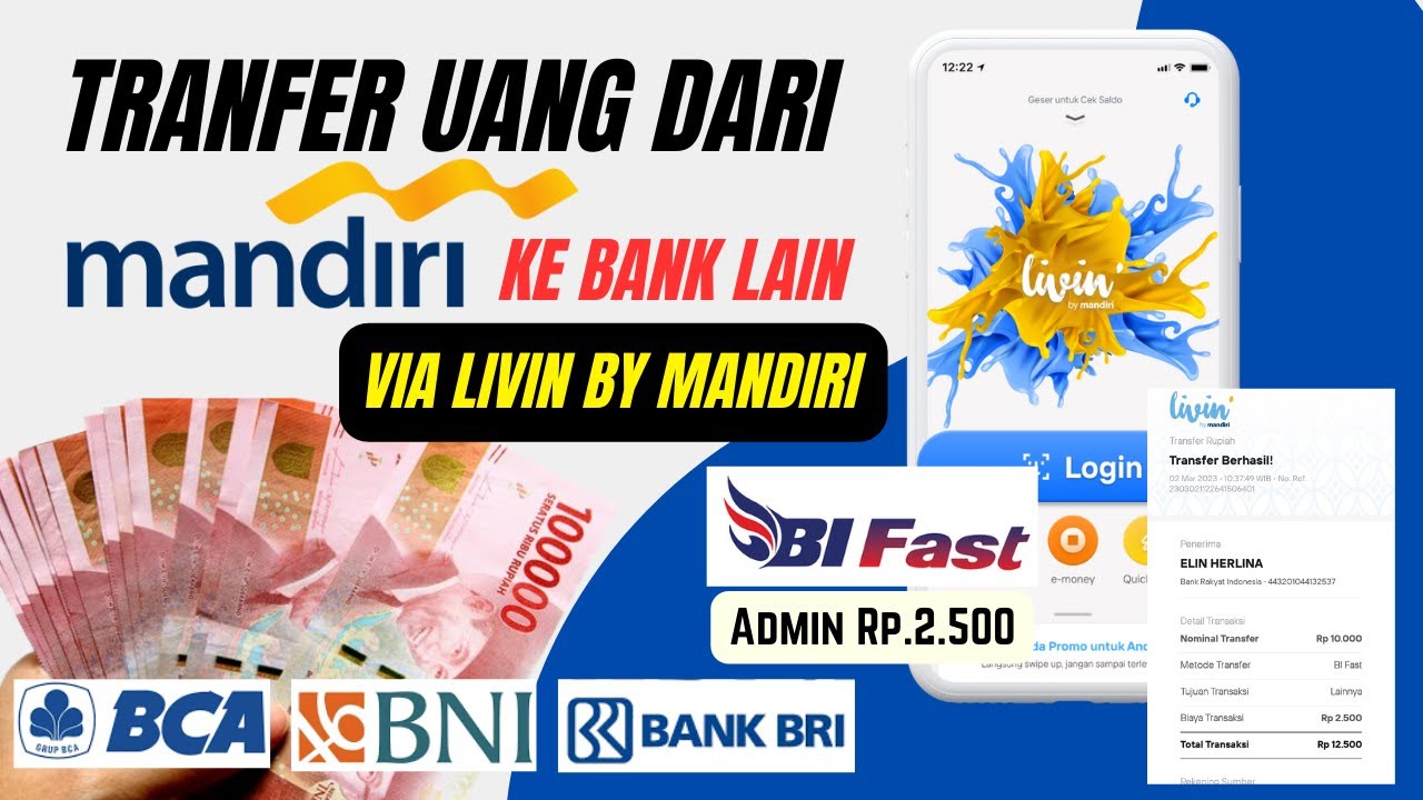 Cara Transfer Uang ke Bank Lain Lewat Livin by Mandiri - YouTube