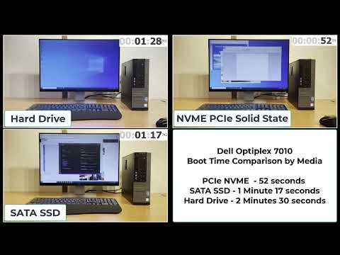 Dell Optiplex 7010 SFF Boot Speed HDD vs Sata SSD vs NVMe SSD