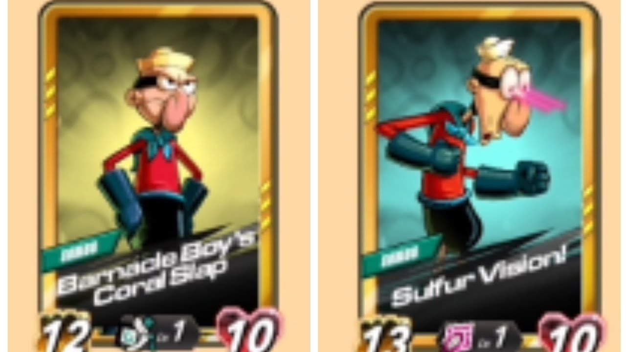 Game: Nickelodeon Card Clash - Barnacle Boy's Coral Slap and Sulfur ...
