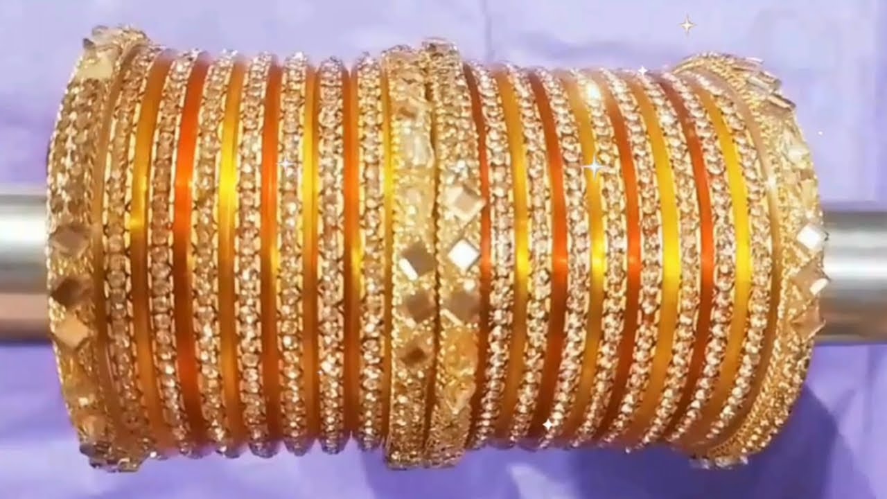 Golden Colour Bangles set - YouTube