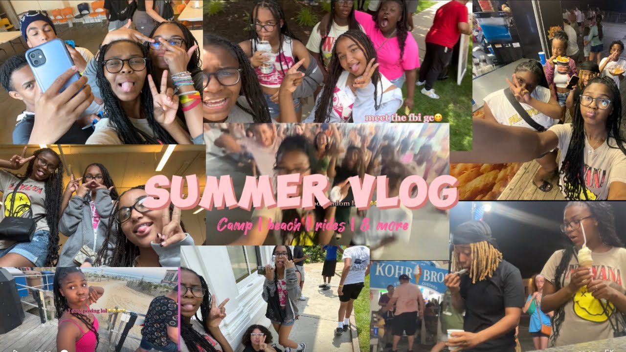 Summer vlog part 1 | camp | beach | rides | board walk | & more 🕸️ ...