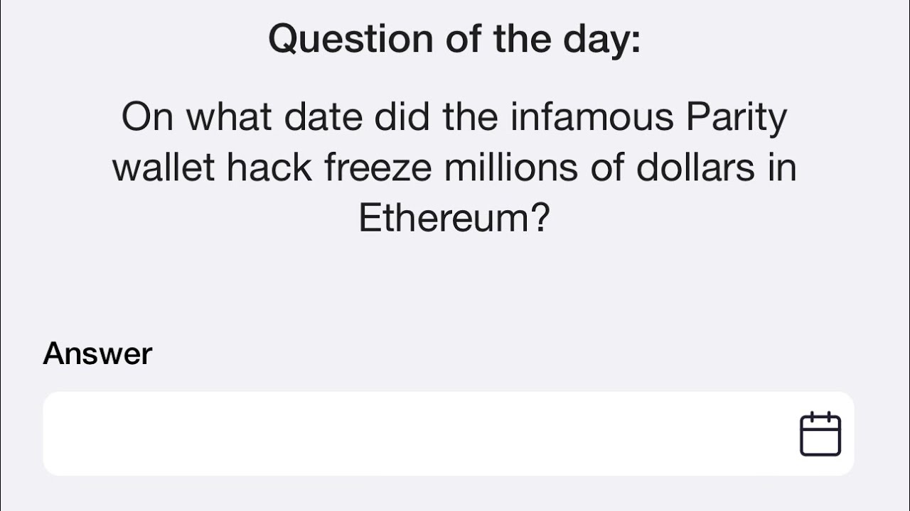 19th August Time Farm Answer Today | Infamous Parity wallet hack freeze ...