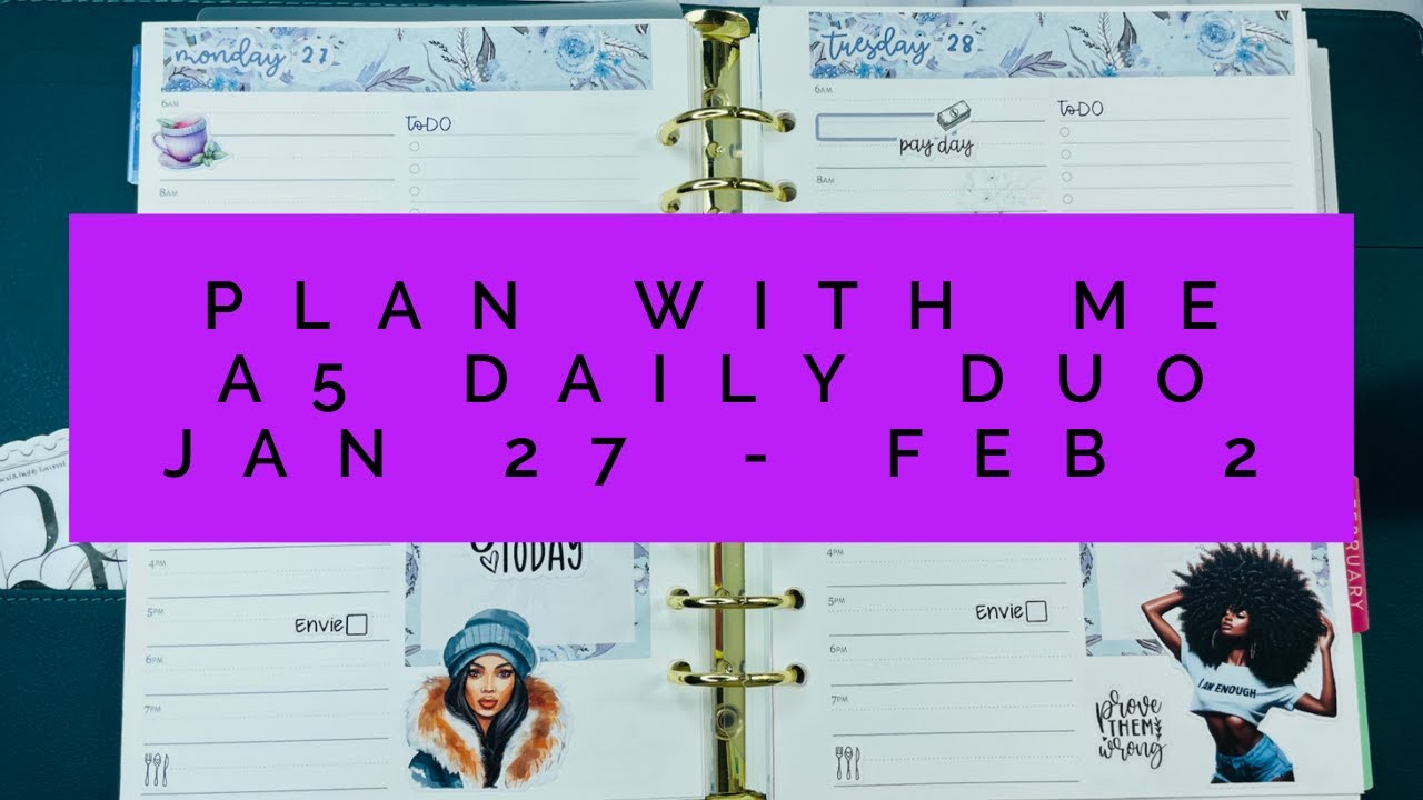 Plan With Me | A5 Daily Duo | January 27 - February 2 - YouTube