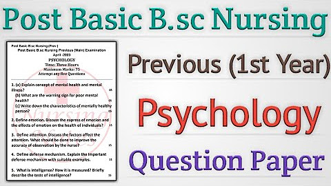 Post Basic Bsc Nursing 1st Year Question Paper - YouTube