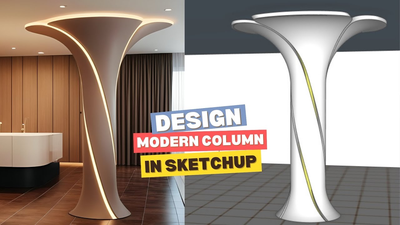 Make a Beautiful Twisted Column in SketchUp Like a Pro! - YouTube