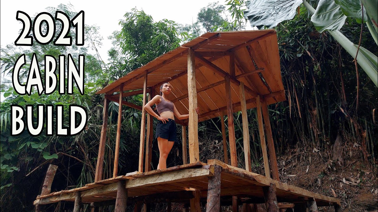 Building an Off Grid Cabin using Free Pallet Wood in the Wilderness (p2 ...