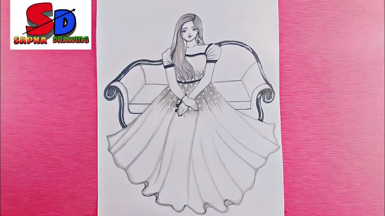 how to draw a traditional beautiful girl - Drawing easy | pencil ...