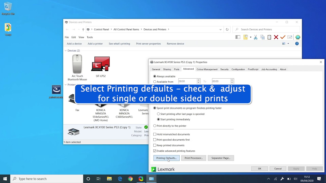 Lexmark Print Driver - Set Double/Single sided Prints - YouTube